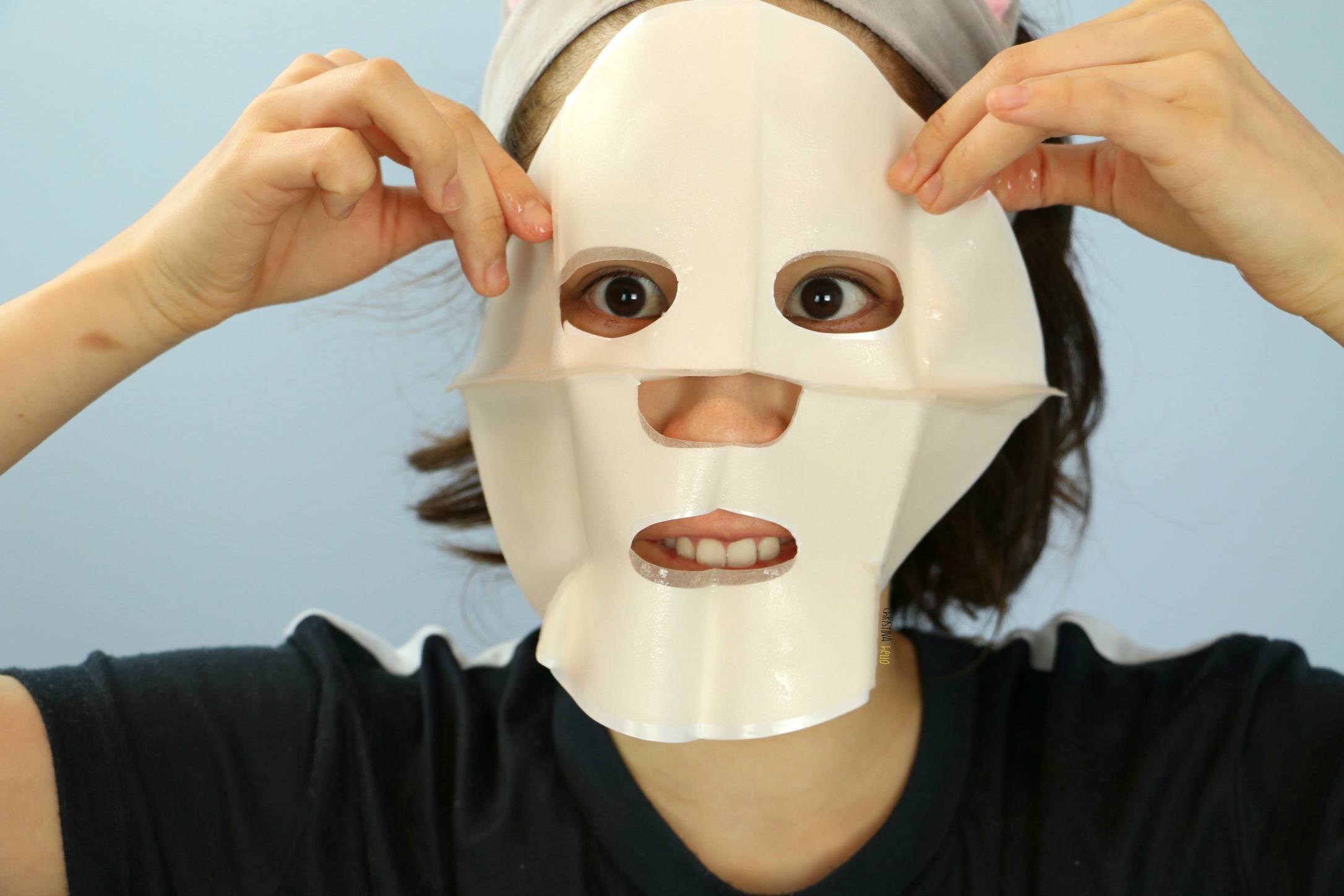 B.liv Sheer off crease sheet mask Review + Demo - Christinahello