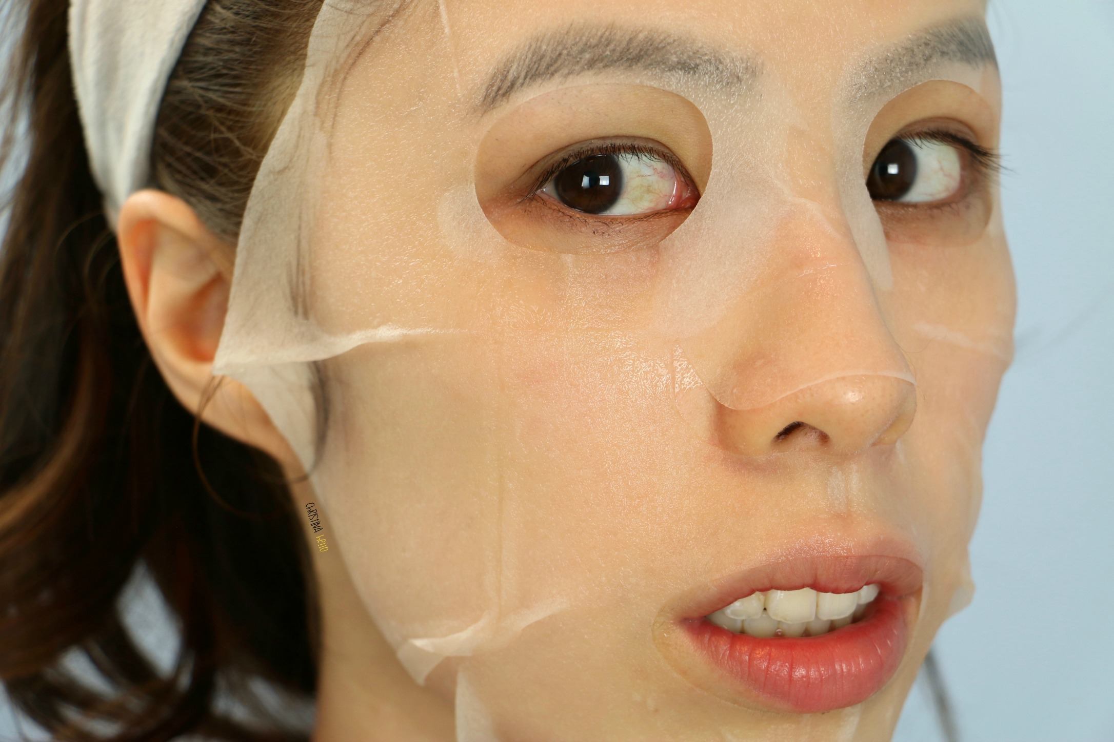 B.liv Sheer off crease sheet mask Review + Demo - Christinahello